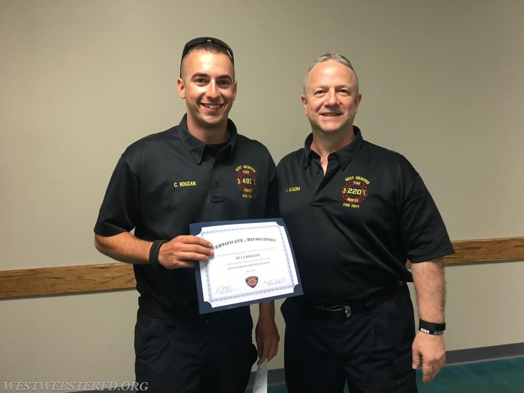 May 2018 Member of the Month - West Webster Fire Department